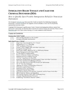 Immigration Relief Toolkit and Chart for Criminal Defenders – The Gault ...