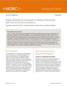 Early Access to Counsel in Police Precincts Best Practices and ...