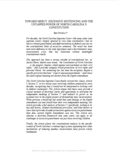 Toward Mercy: Excessive Sentencing and the Untapped Power of North ...